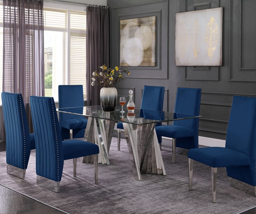 STELLA DINING SET 7 PCS BLUE – Rubin Furniture